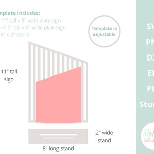 Angled Sign Slats SVG Acrylic Sign Template - Glowforge Laser Cut File ...