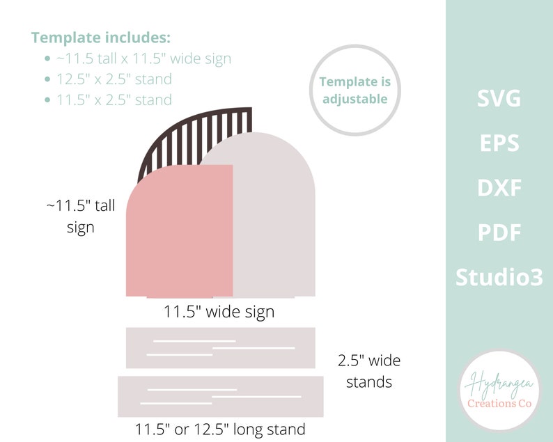 Triple Half Arch Sign Slats SVG Wedding Template Social - Etsy Canada