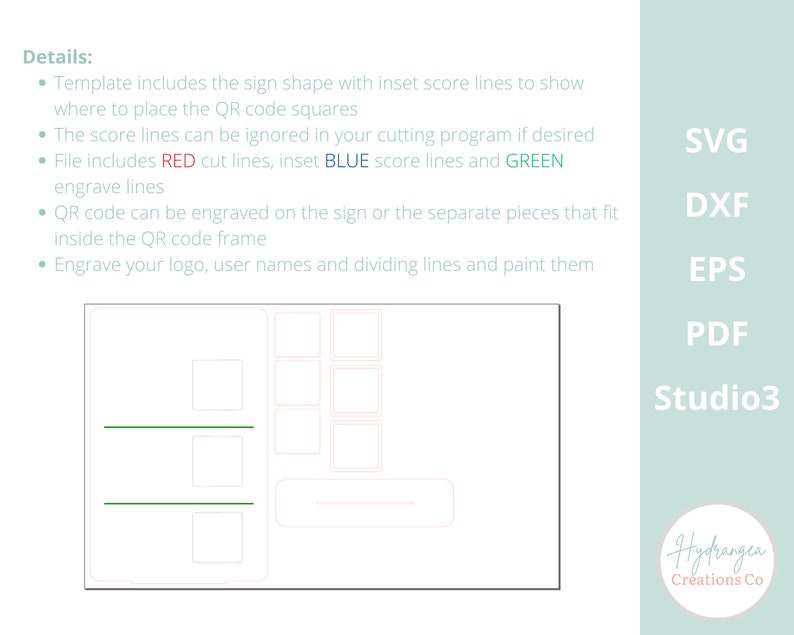 QR Code Sign Template SVG | Glowforge Laser Cut File | Salon Beauty ...