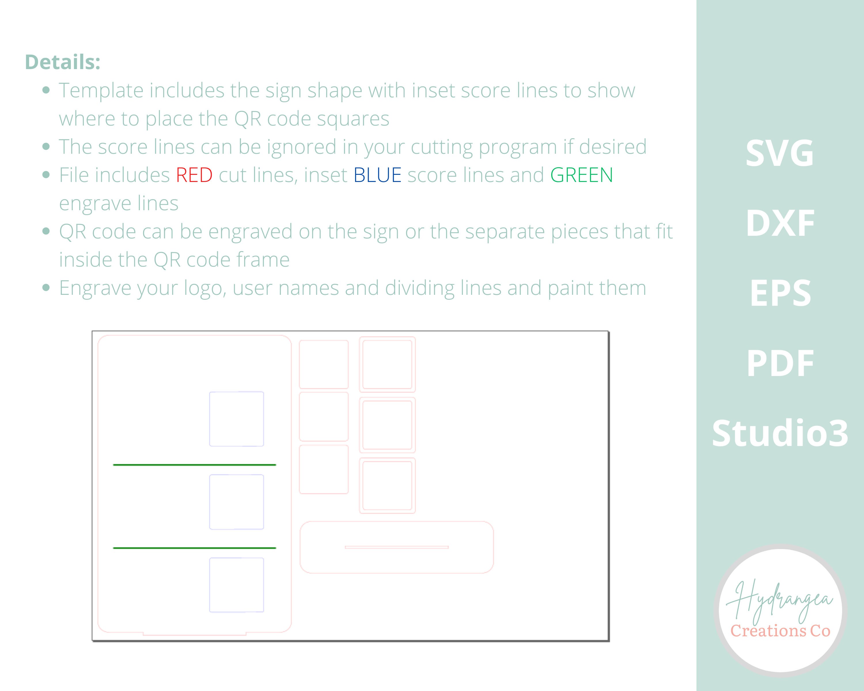 QR Code Sign Template SVG Glowforge Laser Cut File Salon - Etsy Australia