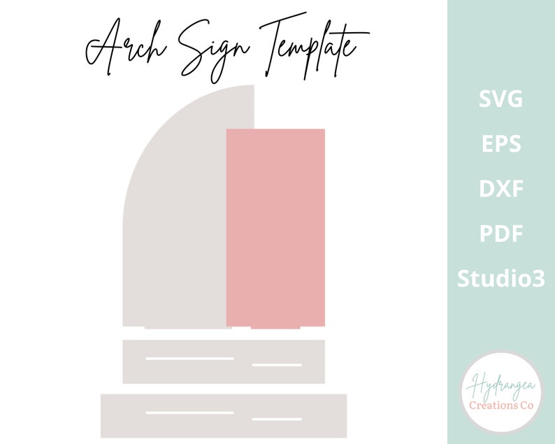 Half Arch Rectangle Sign SVG With Stand Wedding Bar Menu - Etsy