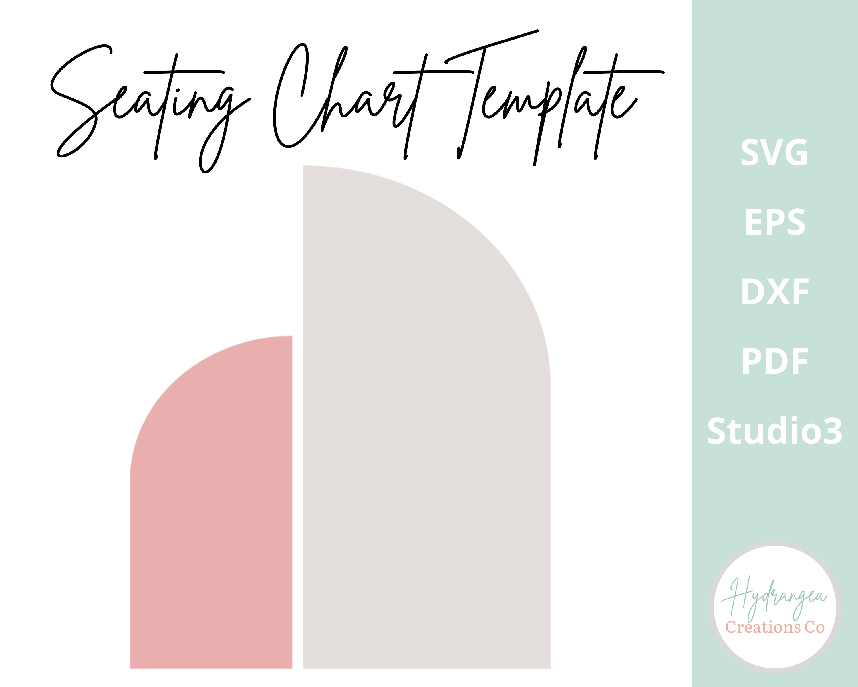 Large Arch Seating Chart Welcome Sign Template SVG Boho Wedding Chiara ...