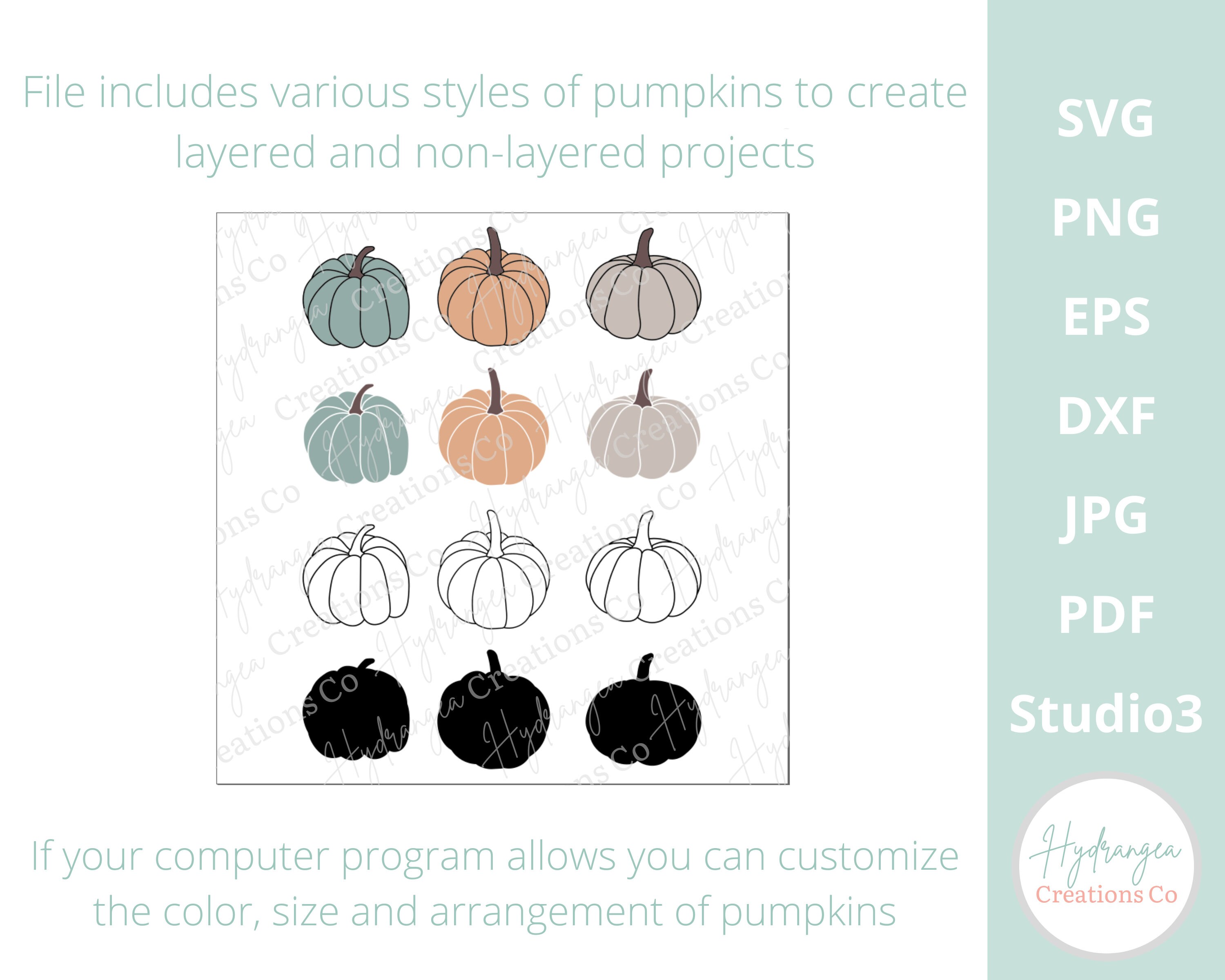 Pumpkin SVG Clipart Bundle Fall Sign Farmhouse Halloween - Etsy