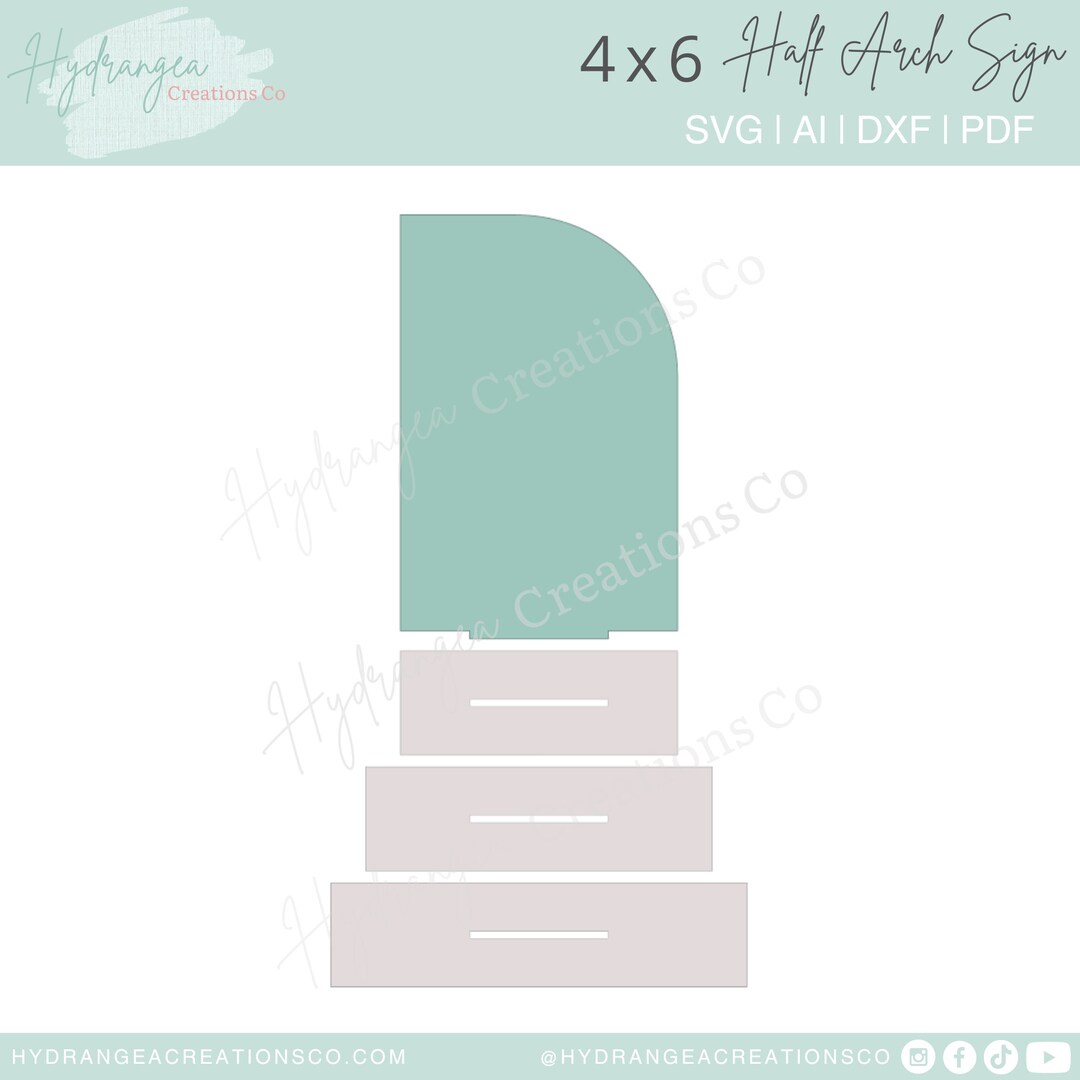 4x6 Half Arch Sign With Stand SVG Glowforge Laser Cut Files, Wedding ...