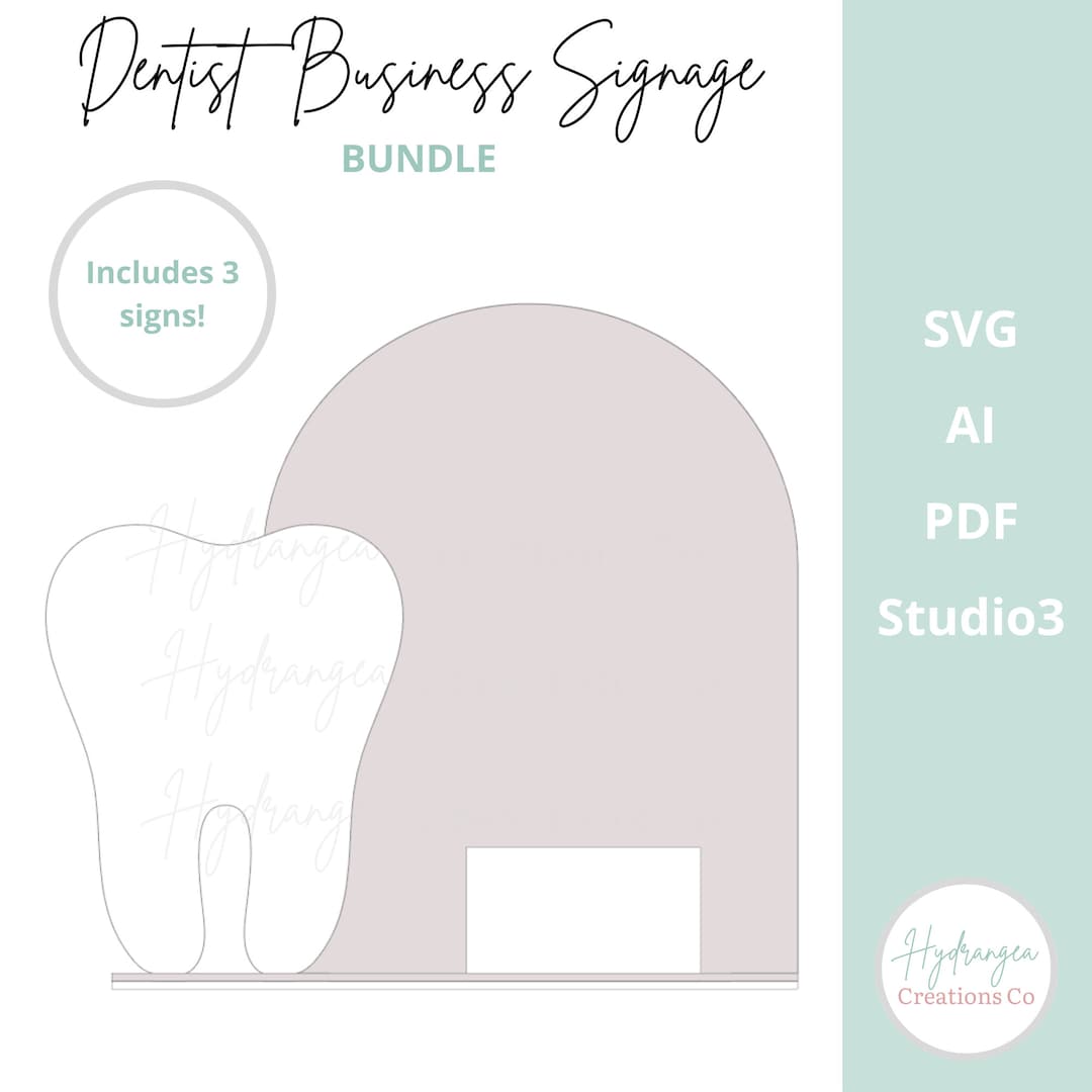 Dentist Tooth QR Code Social Media Business Card Holder Sign Laser File ...