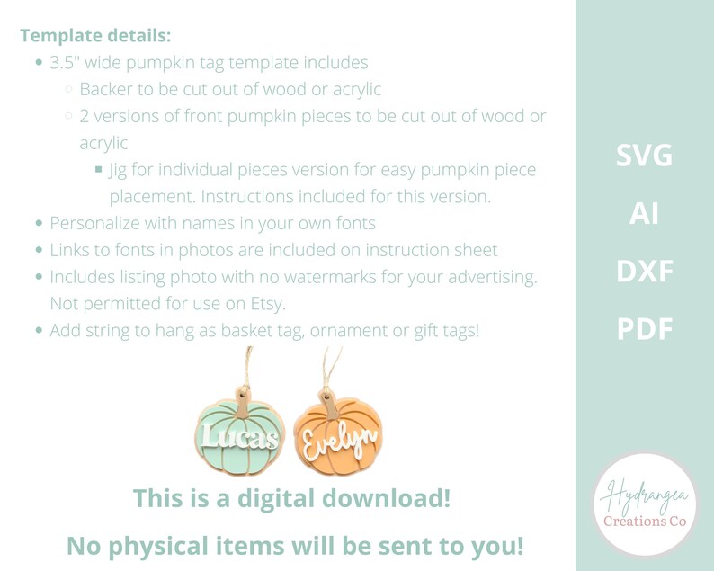 Pumpkin Halloween Basket Name Tag Laser Cut File SVG Acrylic Fall ...