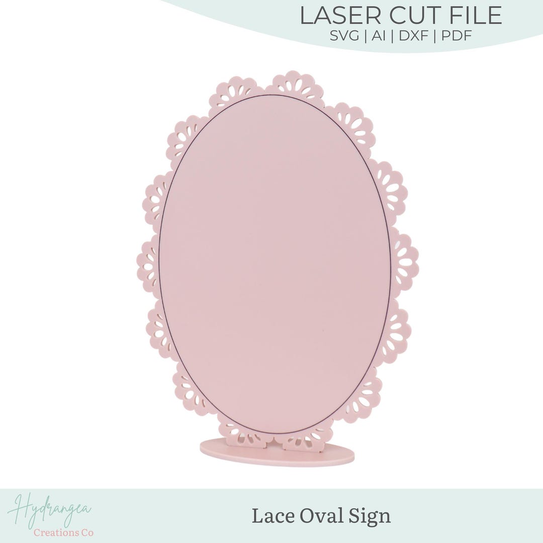 Lace Oval Sign Template SVG Signage | Signature Drink Sign | Social ...