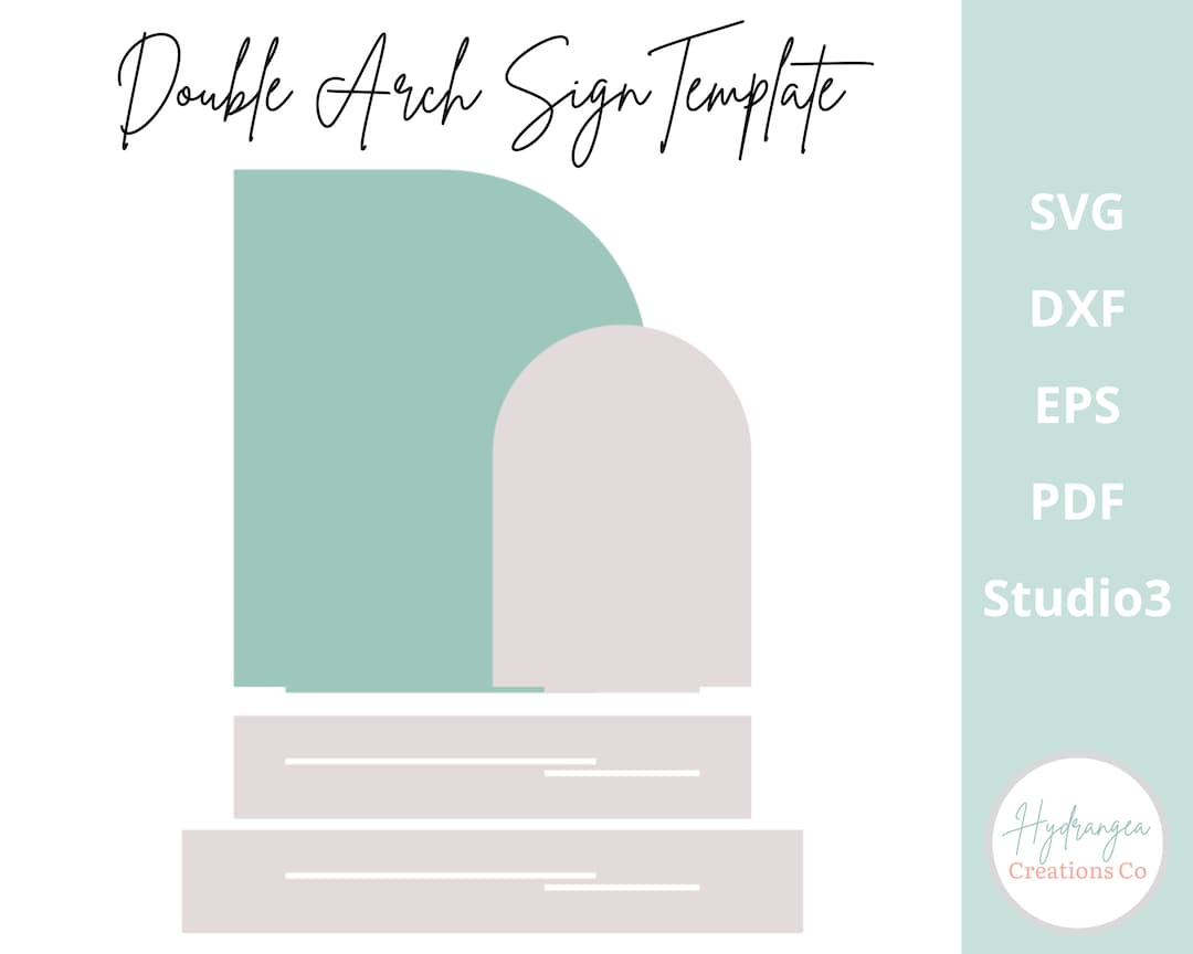 Double Half Arch Sign SVG Wedding Bar Menu Signage Template, Social ...