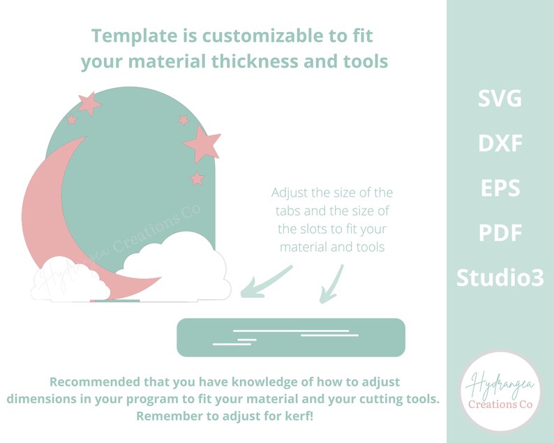 Moon Star Clouds Sign Laser File SVG Over the Moon Theme, to the Moon ...