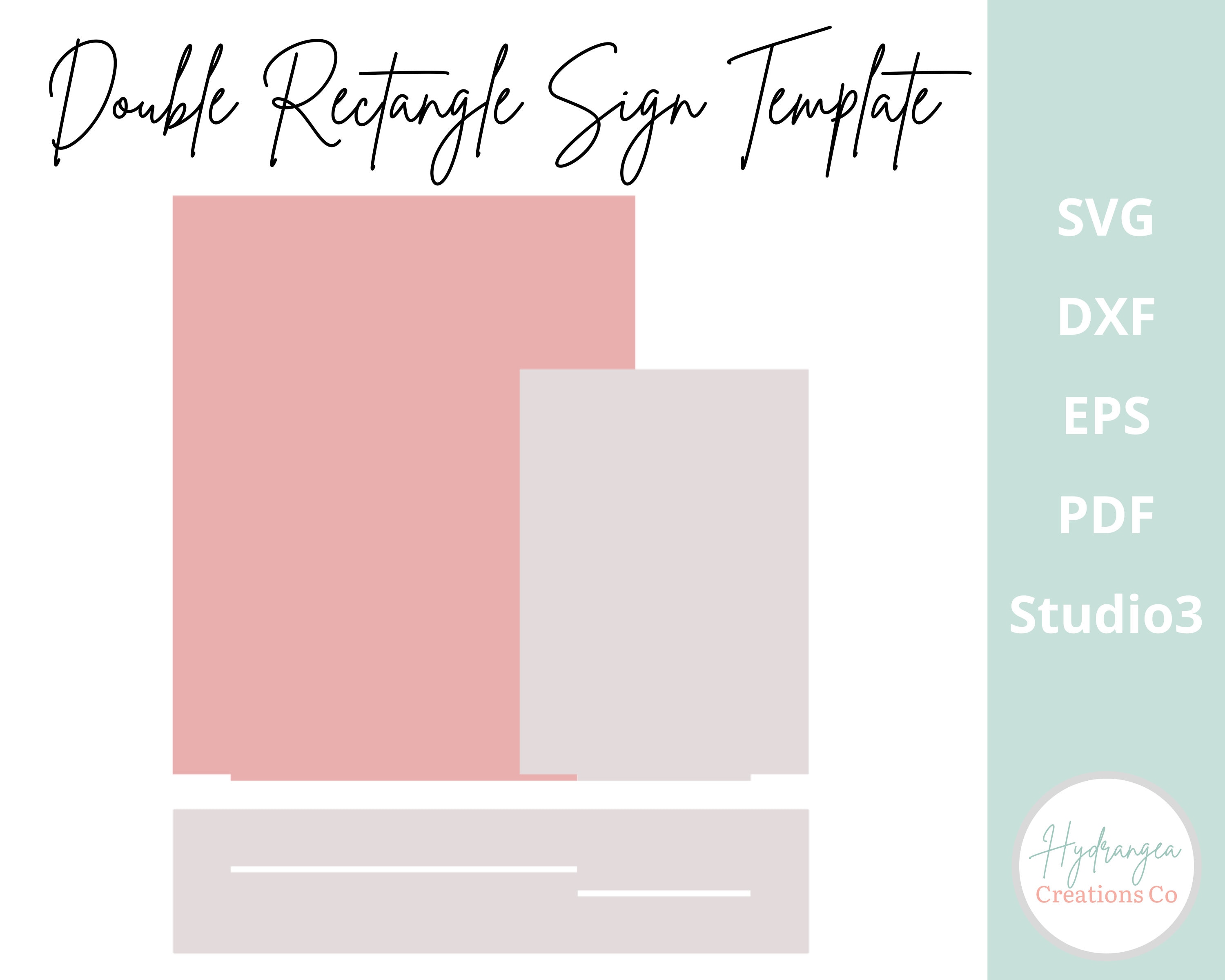 Double Rectangle Sign With Stand Template SVG Signature Drink Wedding ...