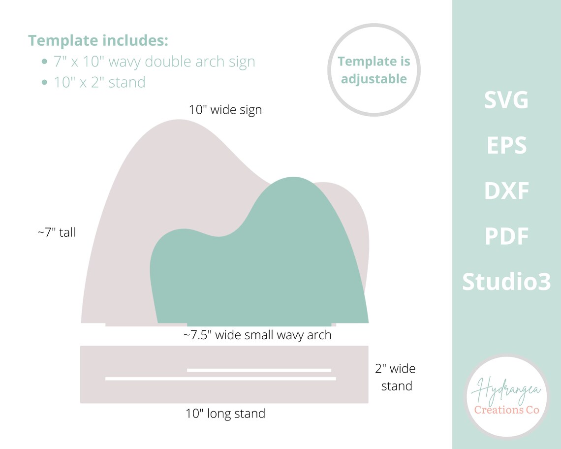 Arch Sign Wavy SVG Template Social Media Sign Groovy Retro - Etsy