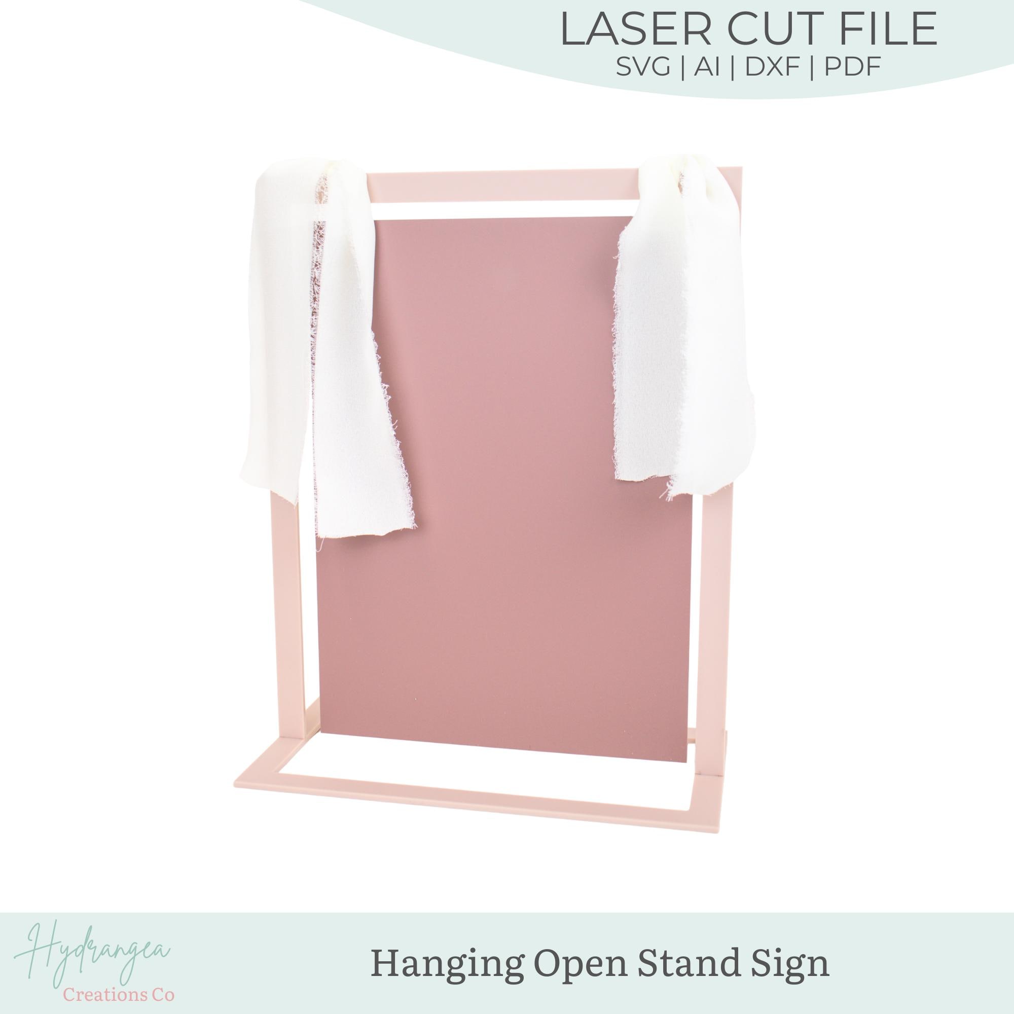 Hanging Open Sign With Stand Template SVG Signature Drink Wedding Bar ...