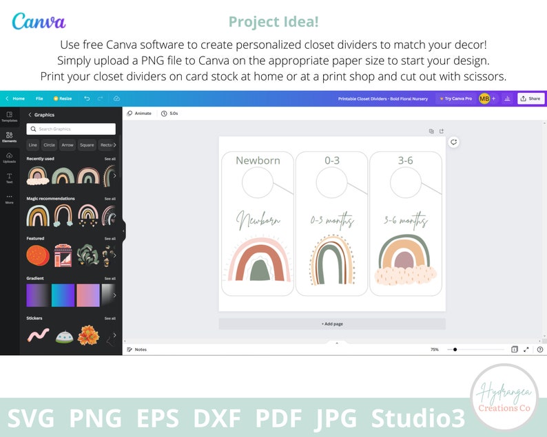 Closet Divider Template SVG Door Hanger Baby Clothes - Etsy