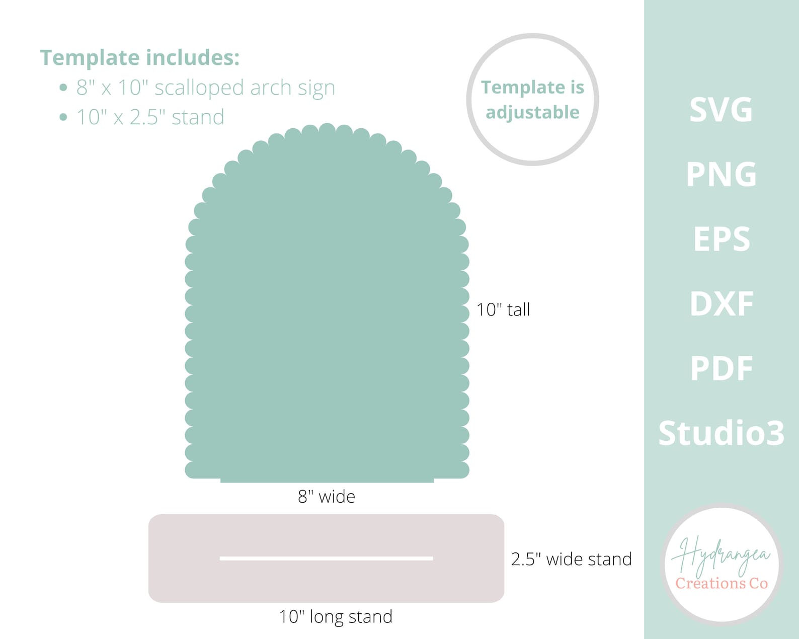 Scallop Arch Sign With Stand SVG Wedding Template Social - Etsy