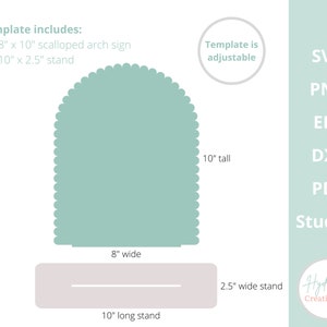 Scallop Arch Sign With Stand SVG Wedding Template - Social Media Sign ...