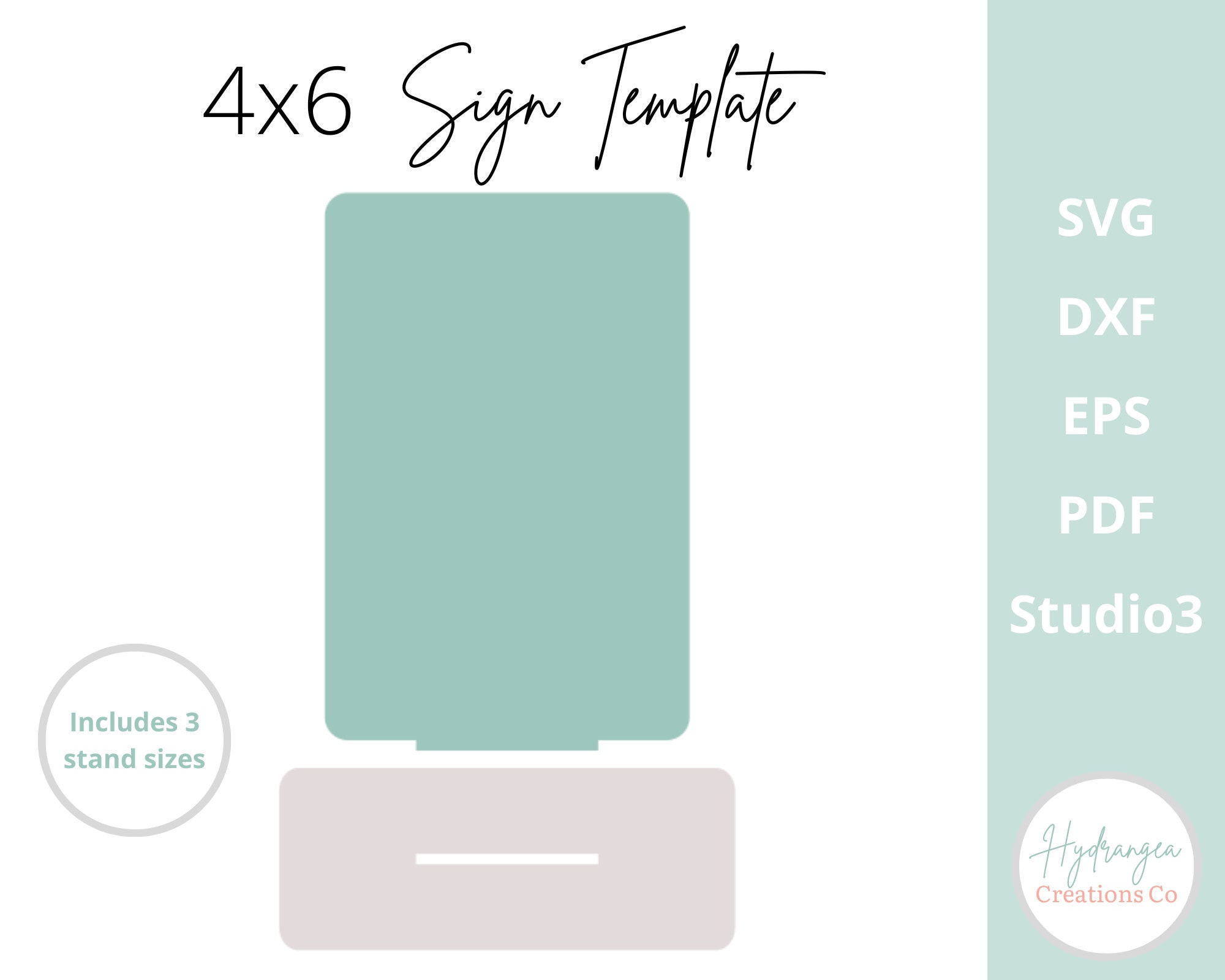 Rectangle Sign With Stand 4x6 Glowforge SVG Laser Cut - Etsy