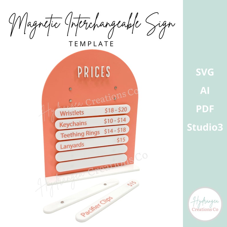 Magnetic Interchangeable Pricing Flavor Product Sign Laser File ...