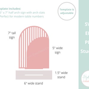 Modern Half Arch Table Numbers SVG Wedding Table Decor Acrylic Sign ...