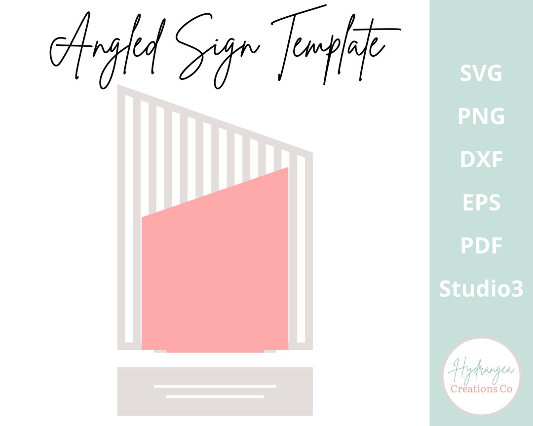 Angled Sign Slats SVG Acrylic Sign Template - Glowforge Laser Cut File ...