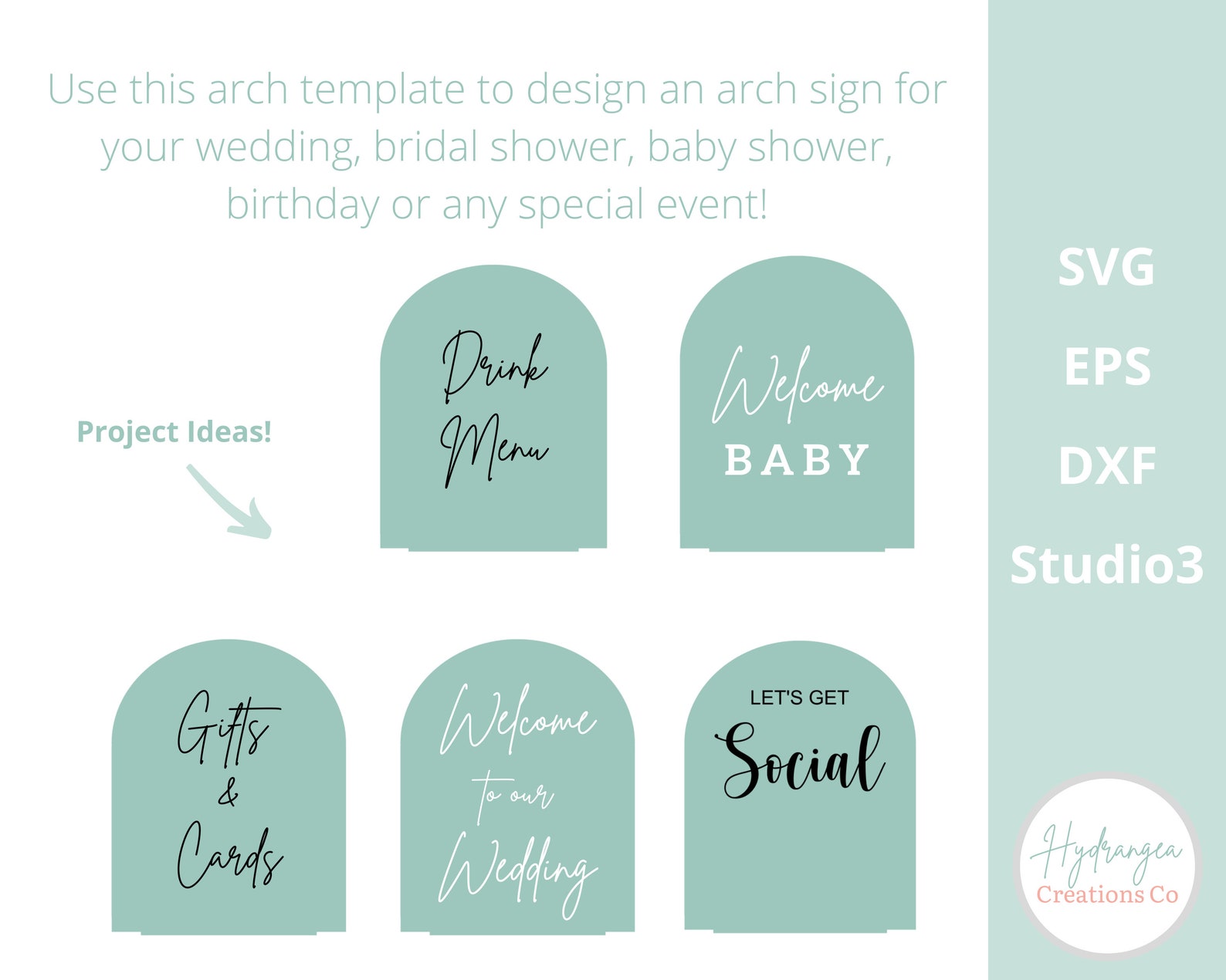 Arch Sign SVG Wedding Template Social Media Sign Half Arch - Etsy