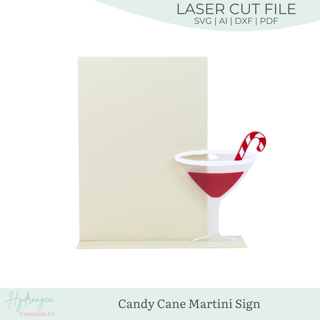 Candy Cane Martini Sign Template SVG Signage | Signature Drink Sign ...