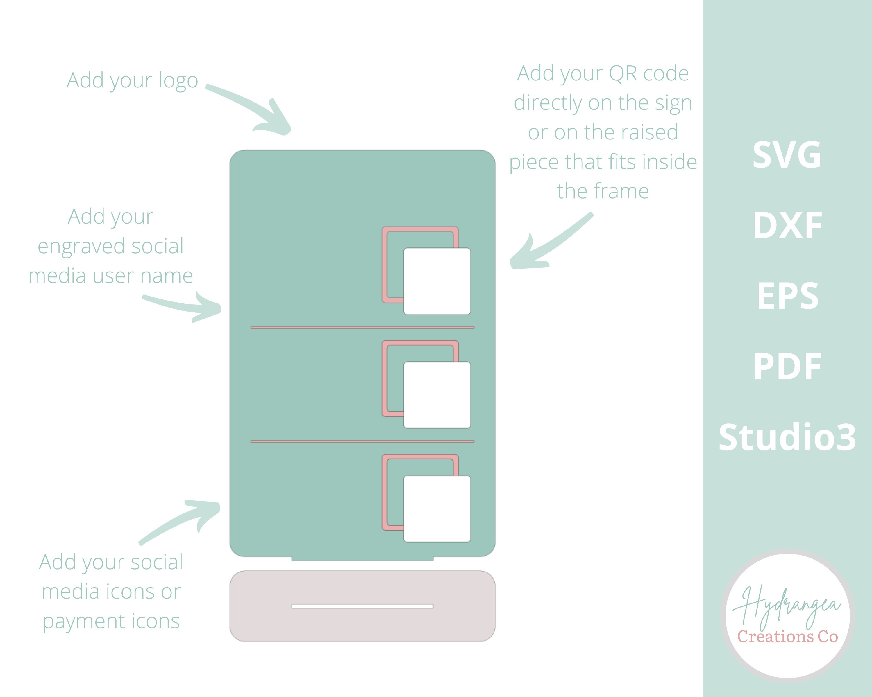 QR Code Sign Template SVG Glowforge Laser Cut File Salon - Etsy Australia