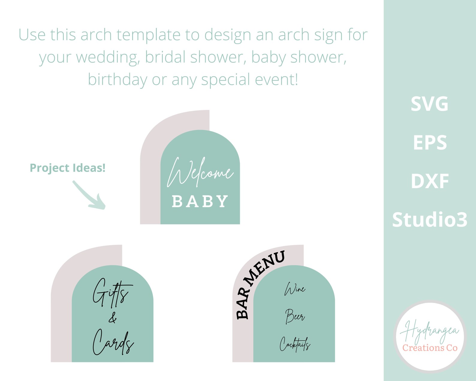 Arch Sign SVG Wedding Template Social Media Sign Half Arch - Etsy