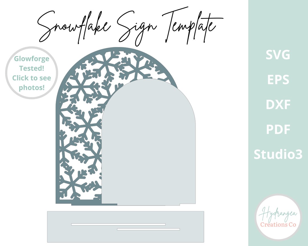 Snowflake Arch Sign SVG Christmas Glowforge Laser Cut File, Winter ...