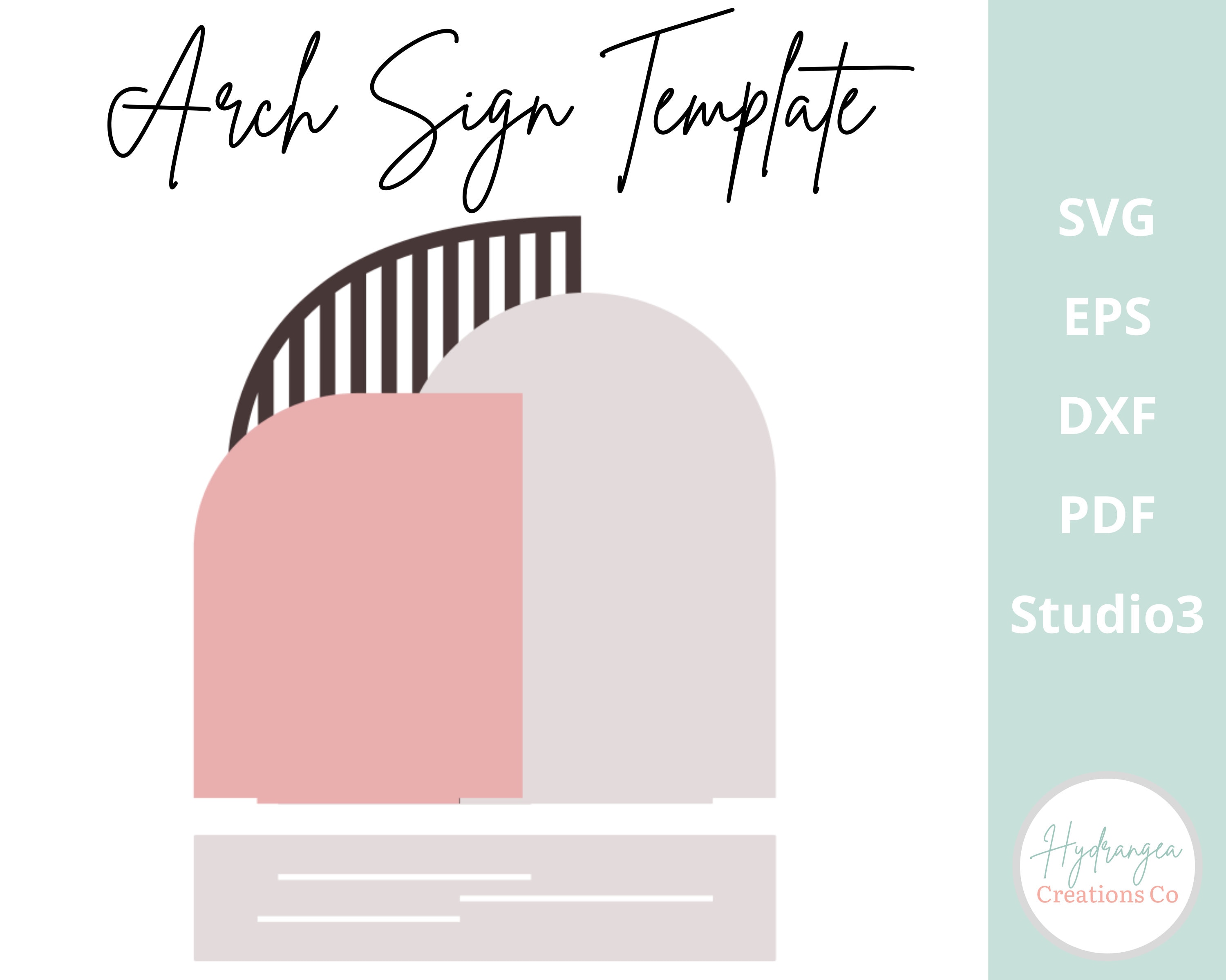 Triple Half Arch Sign Slats SVG Wedding Template, Social Media, Payment ...