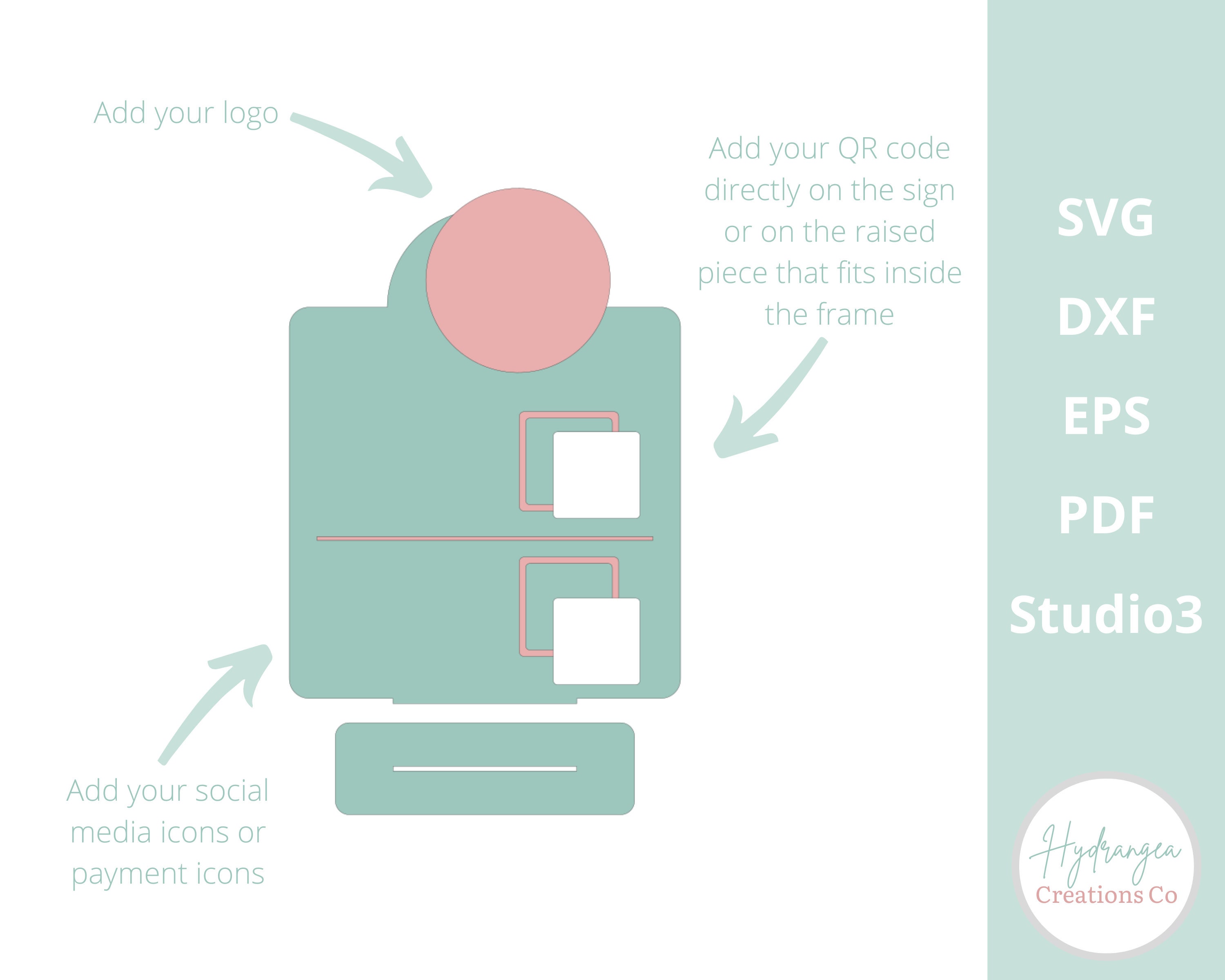 Multi QR Code Business Sign Template SVG Salon Beauty Sign - Etsy Canada