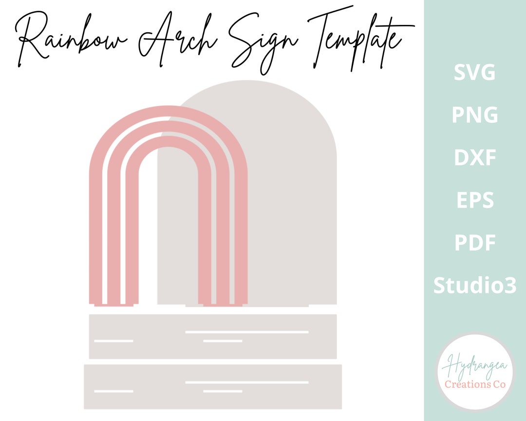 Rainbow Arch Sign SVG Glowforge Laser Cut Files Boho Mid-century Modern ...