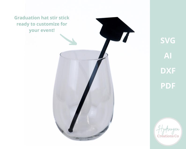 Graduation Hat Drink Stirrer SVG Laser Cut File Template | Drink Stir ...