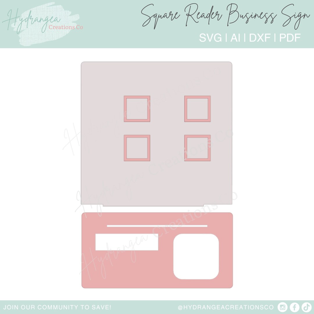 4 QR Code Square Reader Dock Laser File | Social Media Payment Scan to ...