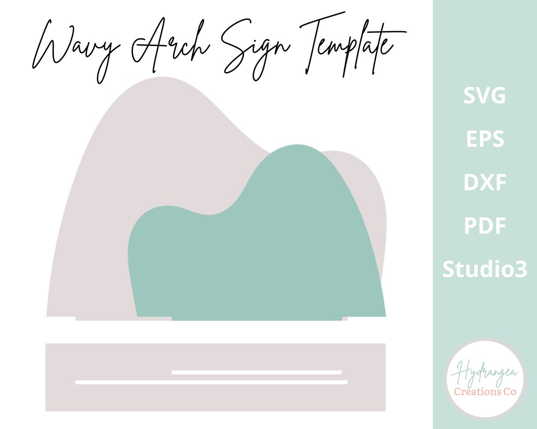 Arch Sign Wavy SVG Template Social Media Sign Groovy Retro - Etsy Canada