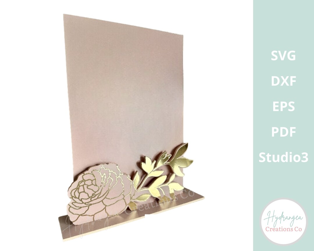 Flower Bar Sign Peony Laser File SVG Acrylic Wedding Signage Table ...