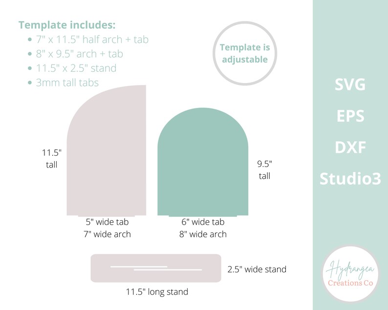 Arch Sign SVG Wedding Template Social Media Sign Half Arch - Etsy