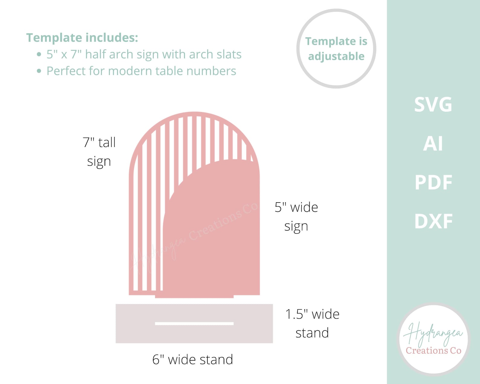 Modern Half Arch Table Numbers SVG Wedding Table Decor | Acrylic Sign ...