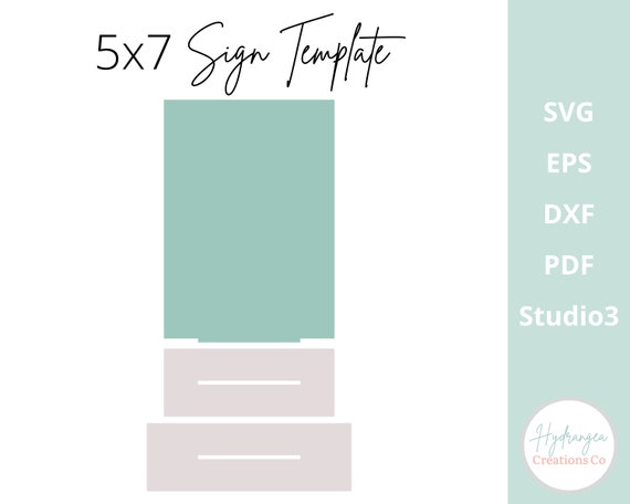 Rectangle Sign With Stand Template SVG Wedding Bar Menu Table - Etsy