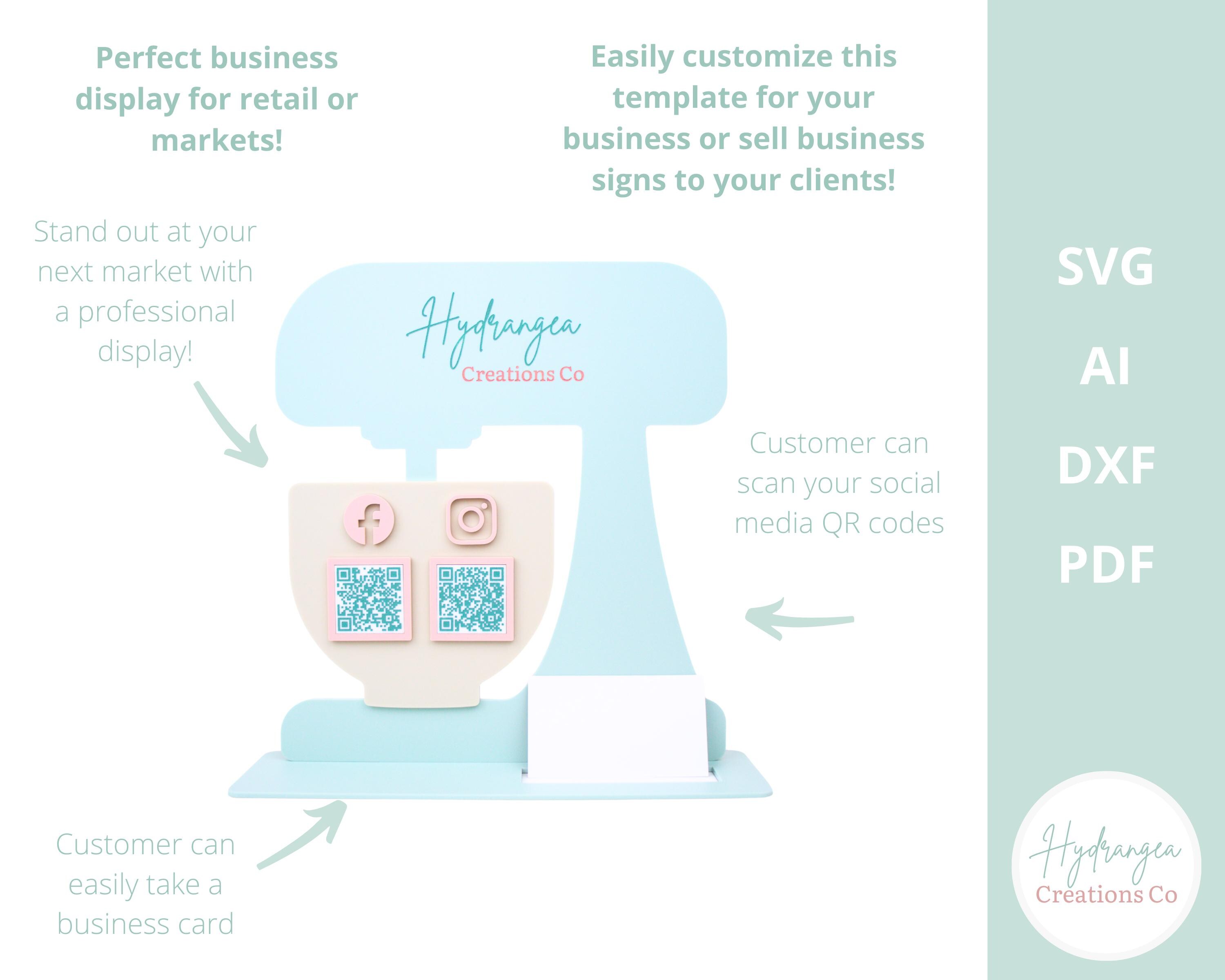 QR Code Sign Laser File SVG Baker Cake Mixer Stand | Market Craft Show ...