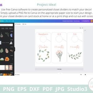 Closet Divider Template SVG - Door Hanger - Baby Clothes Divider Blank ...