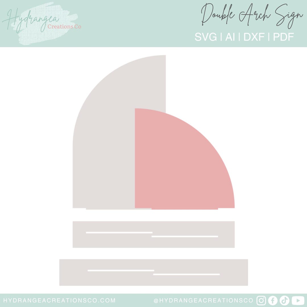 Double Half Arch Sign SVG With Stand - Wedding Template - Social Media ...