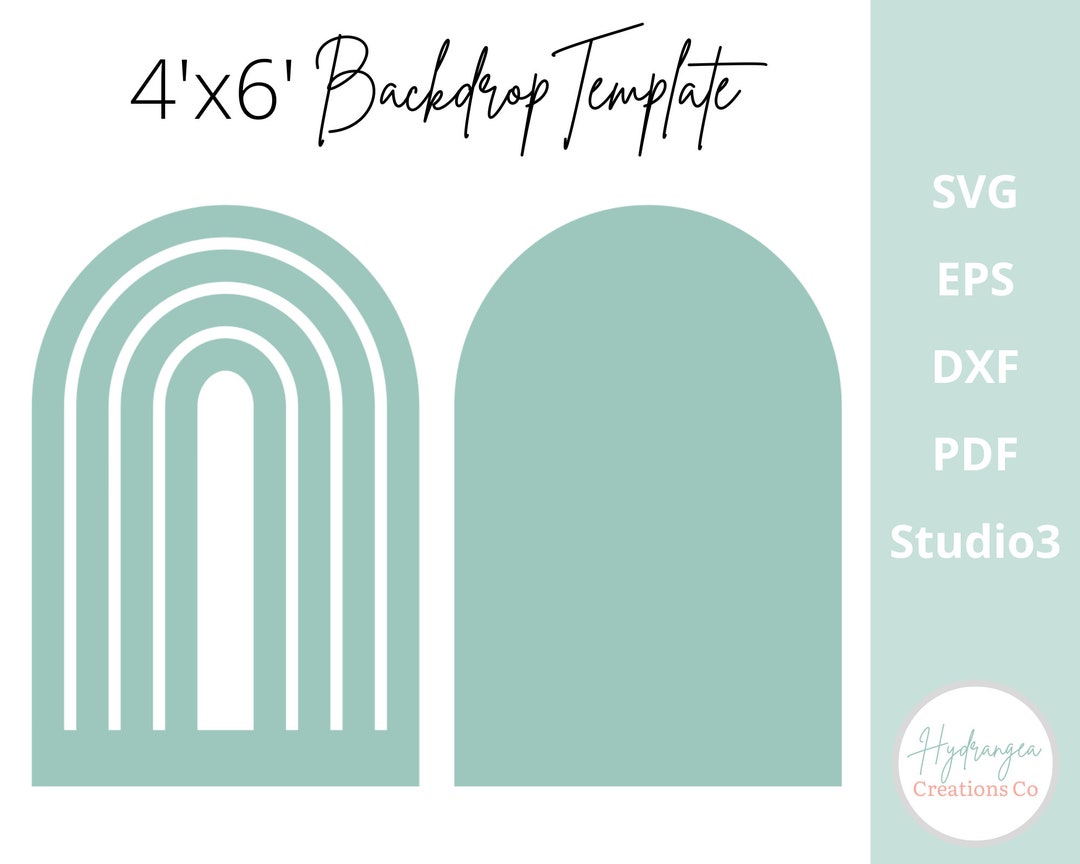 4x6' Rainbow Chiara Arch Backdrop Template SVG - Boho Mid Century ...