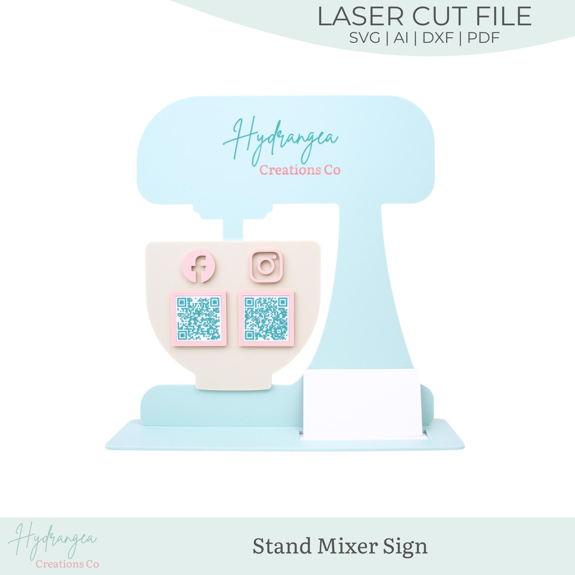 QR Code Sign Laser File SVG Baker Cake Mixer Stand | Market Craft Show ...