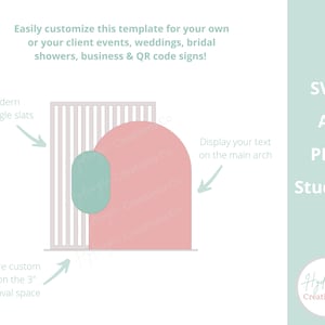 Event Arch Sign Slat Template SVG Modern Mid Century Wedding, Bridal ...