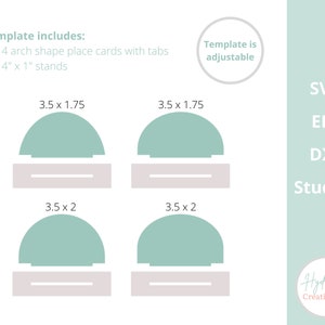 Arch Place Card With Stand Template SVG Wedding Name Tag Acrylic Wood ...