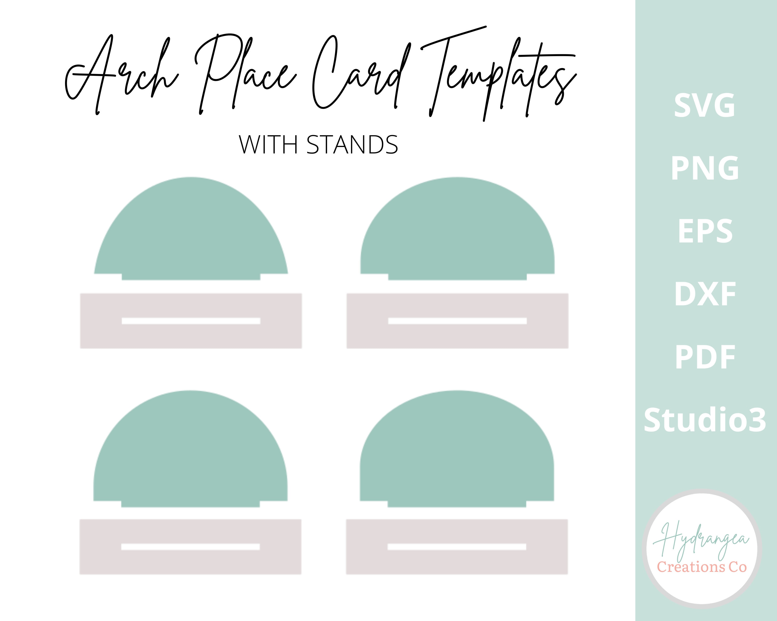 Arch Place Card With Stand Template SVG Wedding Name Tag - Etsy