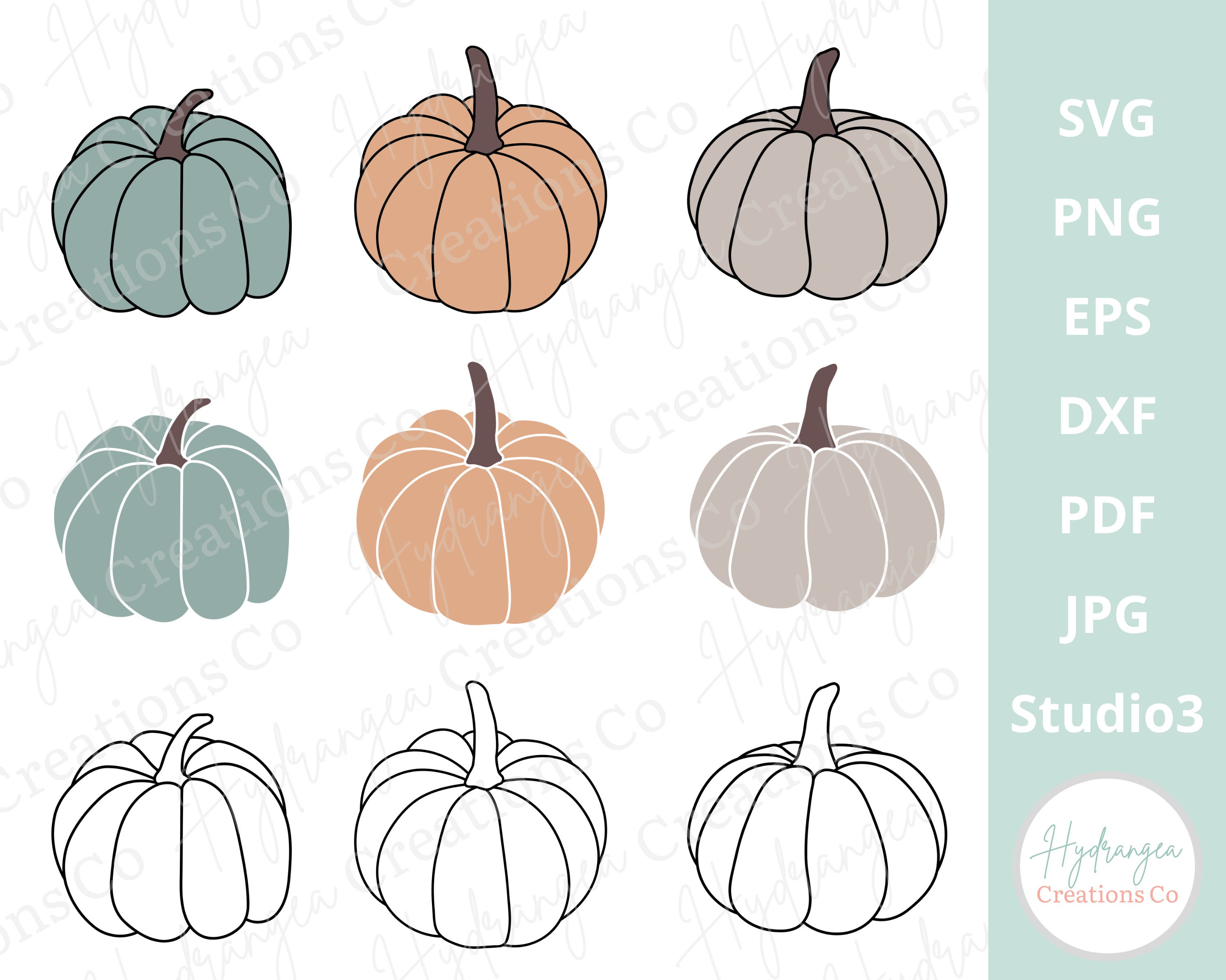 Pumpkin SVG Clipart Bundle Fall Sign Farmhouse Halloween - Etsy