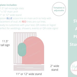 Event Arch Sign Slat Template SVG Modern Mid Century Wedding, Bridal ...