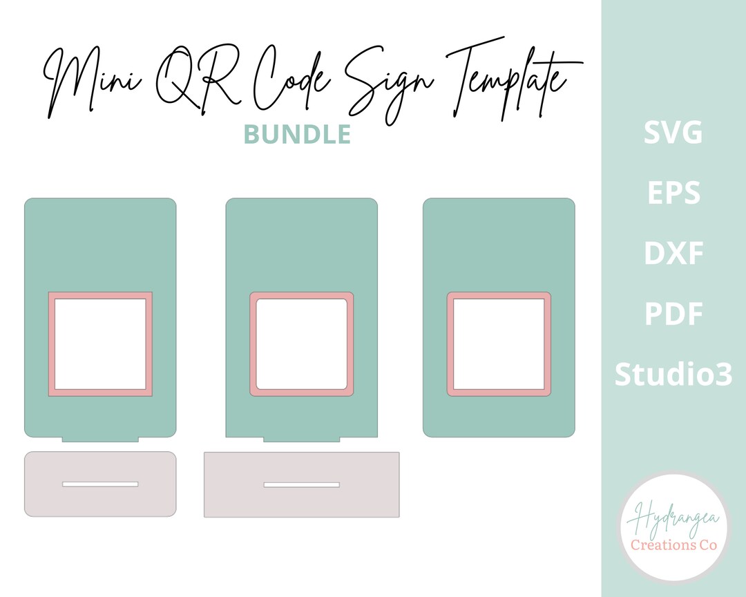 Mini QR Code Business Sign Template SVG | Glowforge Laser Cut File ...