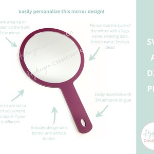 Acrylic Mirror SVG Laser Cut File | Round Logo Hand Held Beauty Salon ...